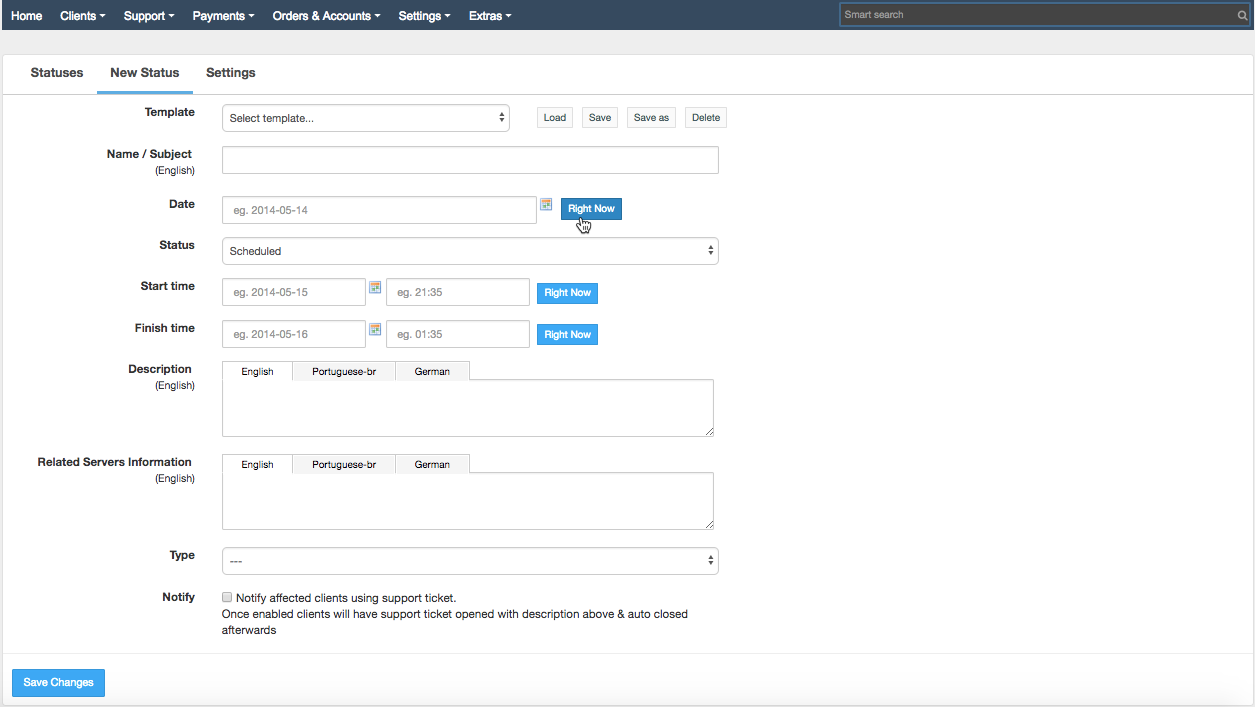 New features for Status Updates module. - HostBill Blog