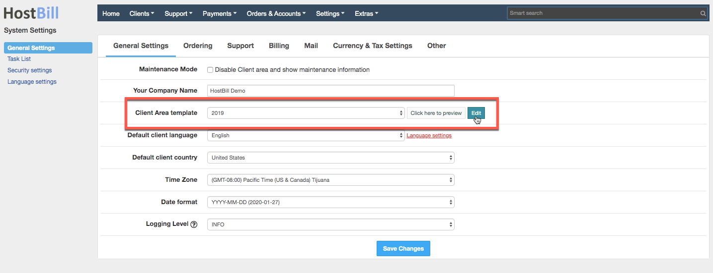 Client Area template editor - HostBill Blog