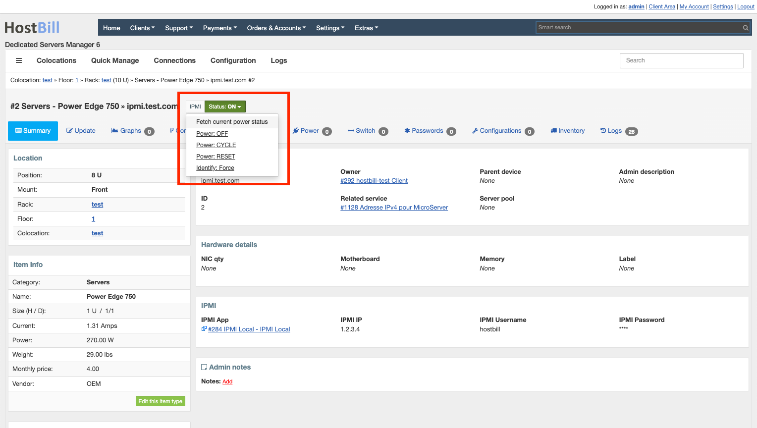 Colocation Manager: IPMI Local module - HostBill Blog